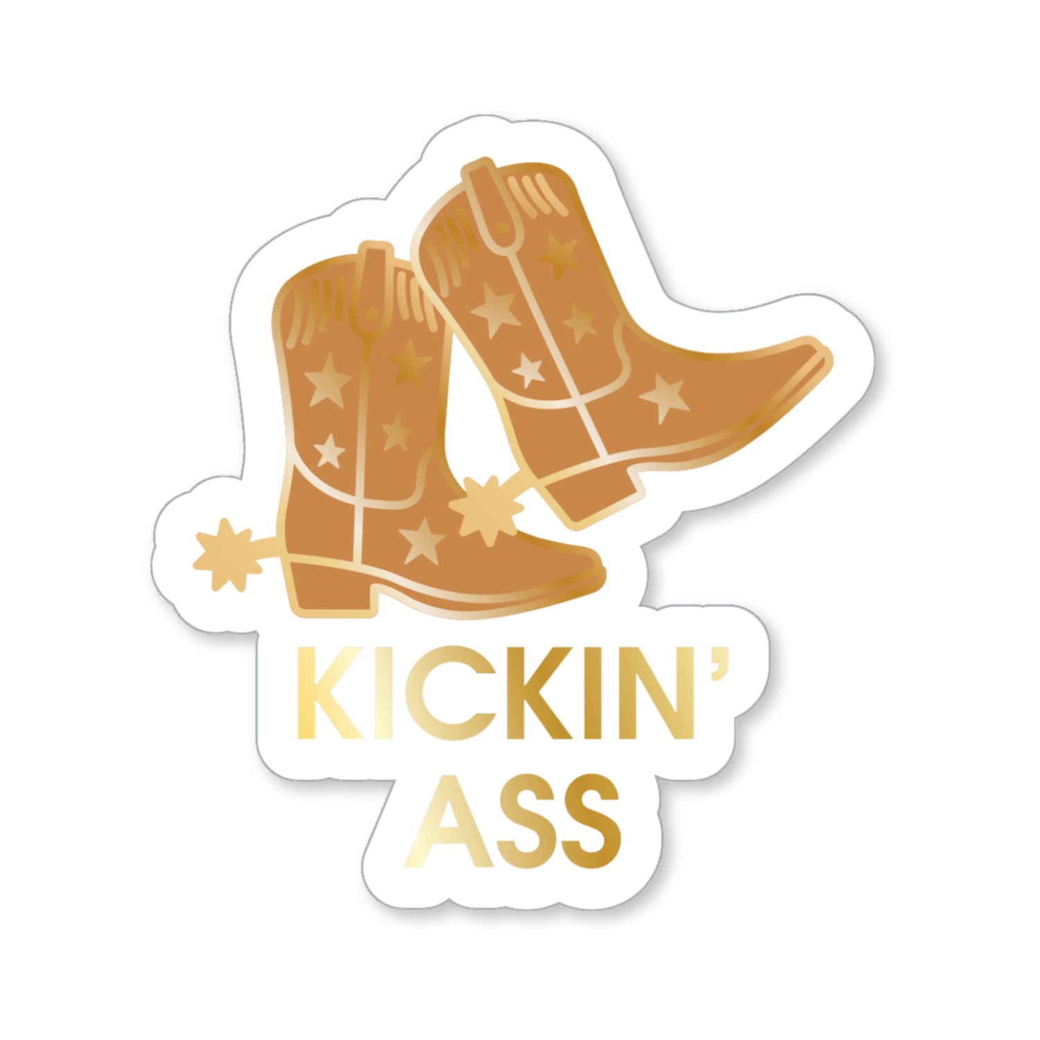 Kickin' Ass - Cowboy Boot - Vinyl Sticker – Chez Gagné Wholesale