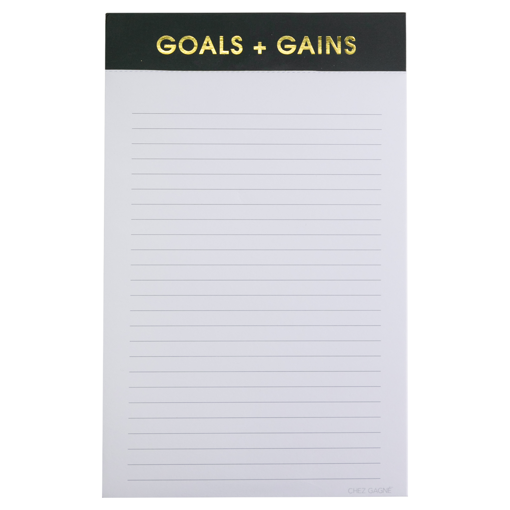 Chez Gagné - Funny Lined Notepad for Office + Home - Goals + Gains ...